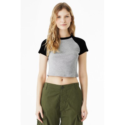 Bella + Canvas BC1201 Women's Micro Rib Raglan Baby Tee Wholesale